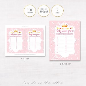 Baby Name Baby Shower Game Ideas, Printable Baby Shower Game Cards ...