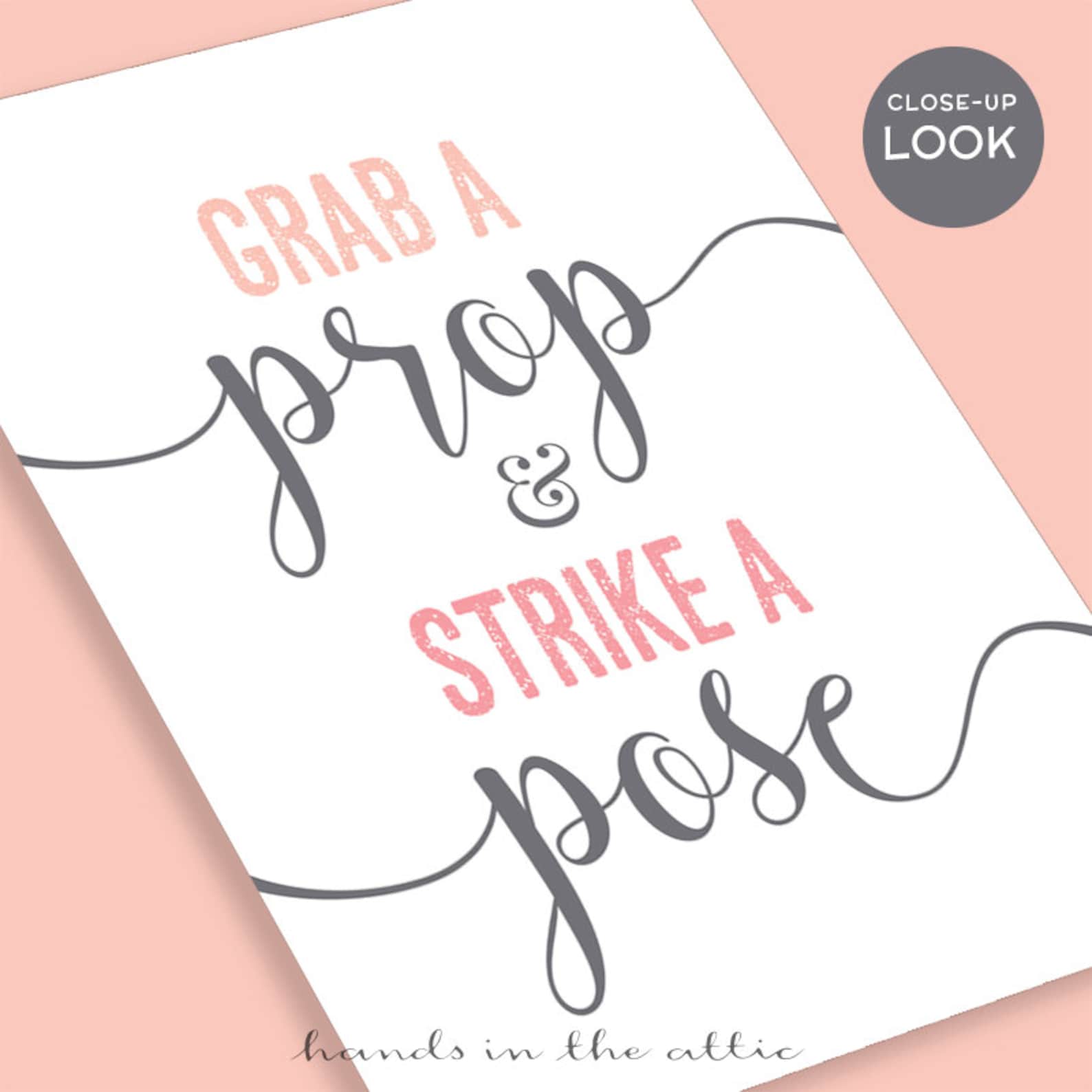 Grab a Prop and Strike a Pose Photo Booth Wedding Display | Etsy