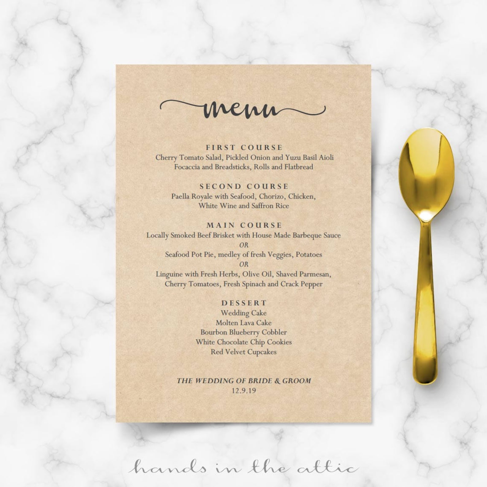 Bridal Brunch Menu Vintage Country BBQ DIY Wedding Menu - Etsy