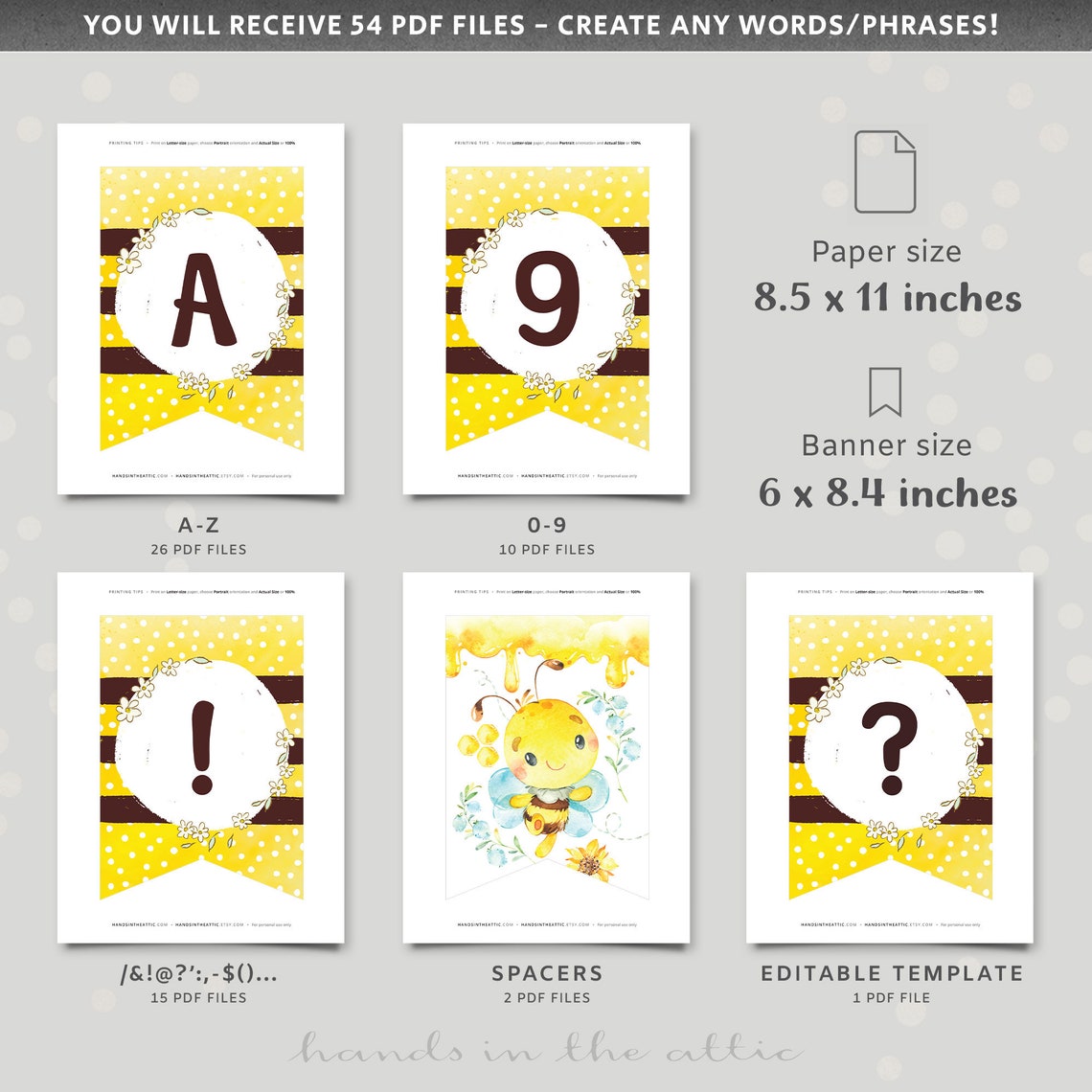 Bee Birthday Party Printable Banner Letters Mommy to Bee Baby | Etsy