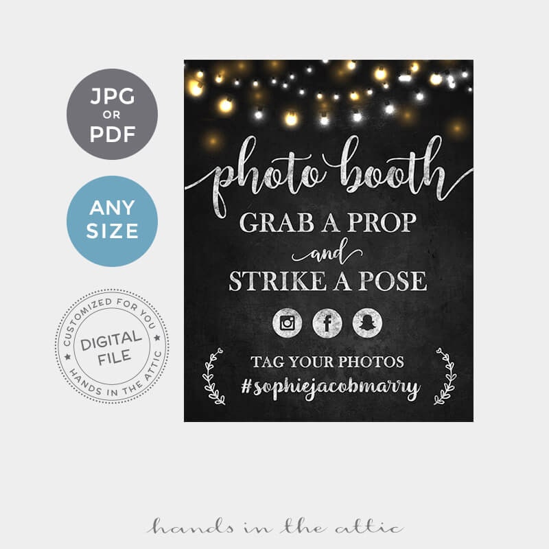 Printable Photo Booth Wedding Sign Large Chalkboard Signs - Etsy