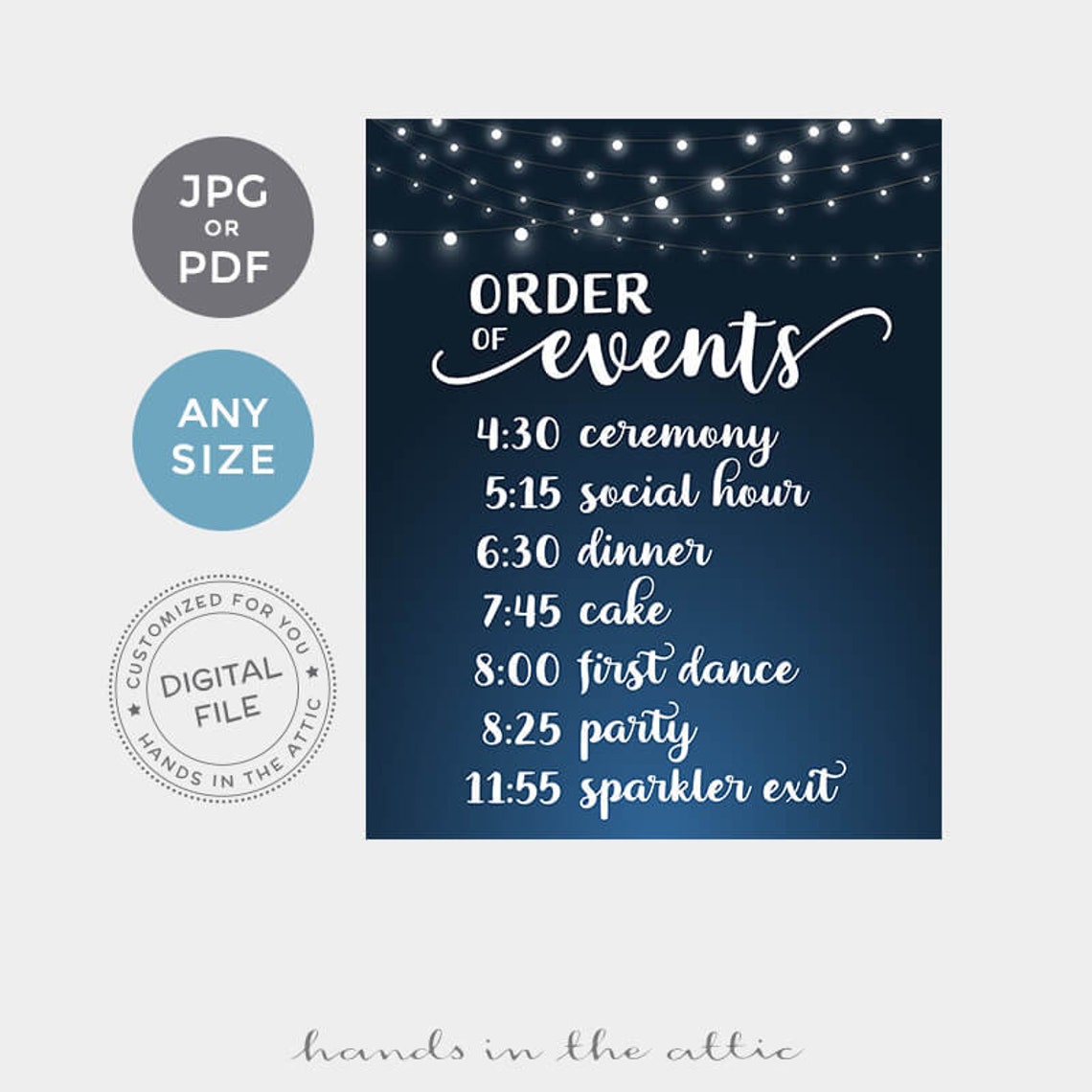 Wedding Program Order of Events Timeline Poster Sign Board - Etsy