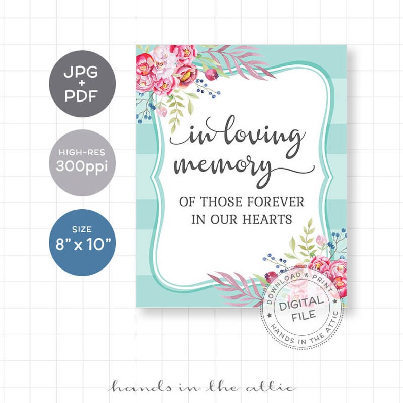 In loving memory wedding memorial table sign remembrance | Etsy