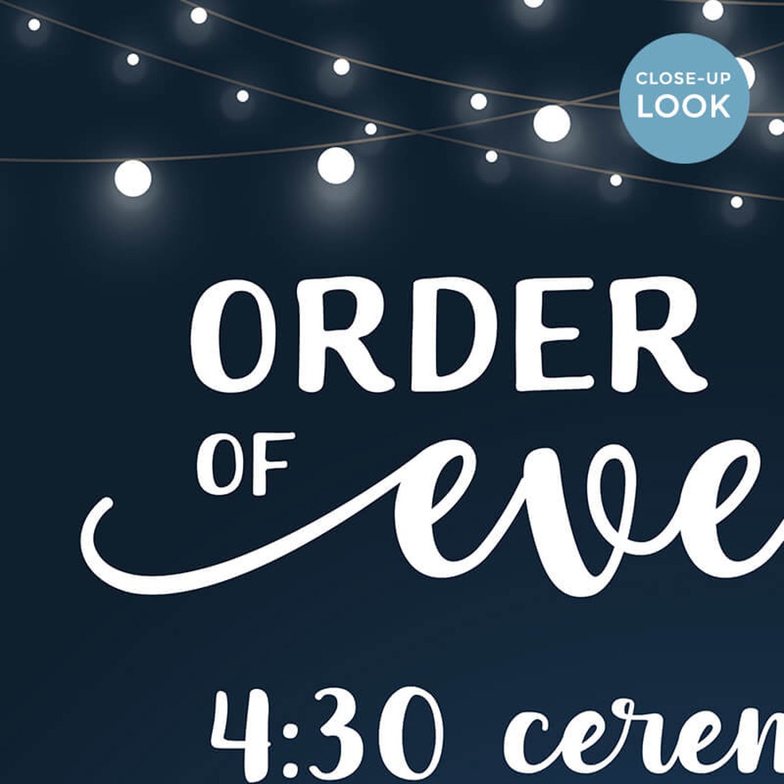 Wedding Program Order of Events Timeline Poster Sign Board - Etsy