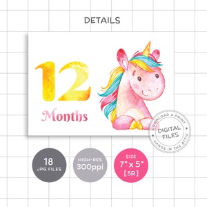 DIY Baby Photo Props, Monthly Baby Photo Signs UNICORN Picture Props ...