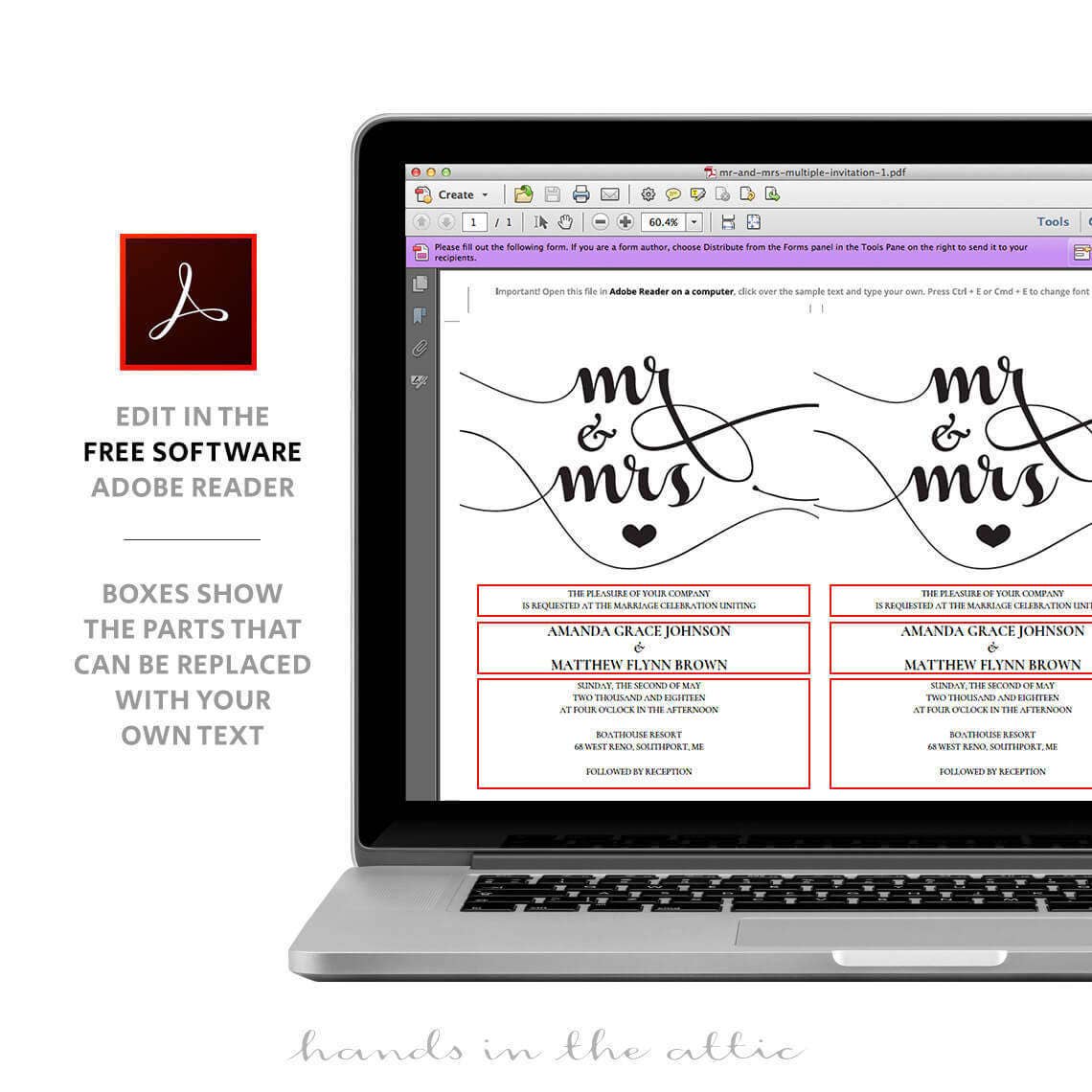 DIY Wedding Invitation Kits Mr and Mrs Printable Do It | Etsy