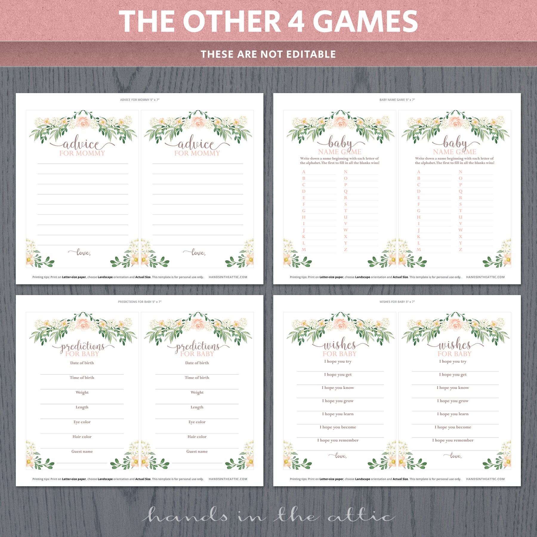 Baby Shower Games Printable Sheets Party Games Easy Unique - Etsy