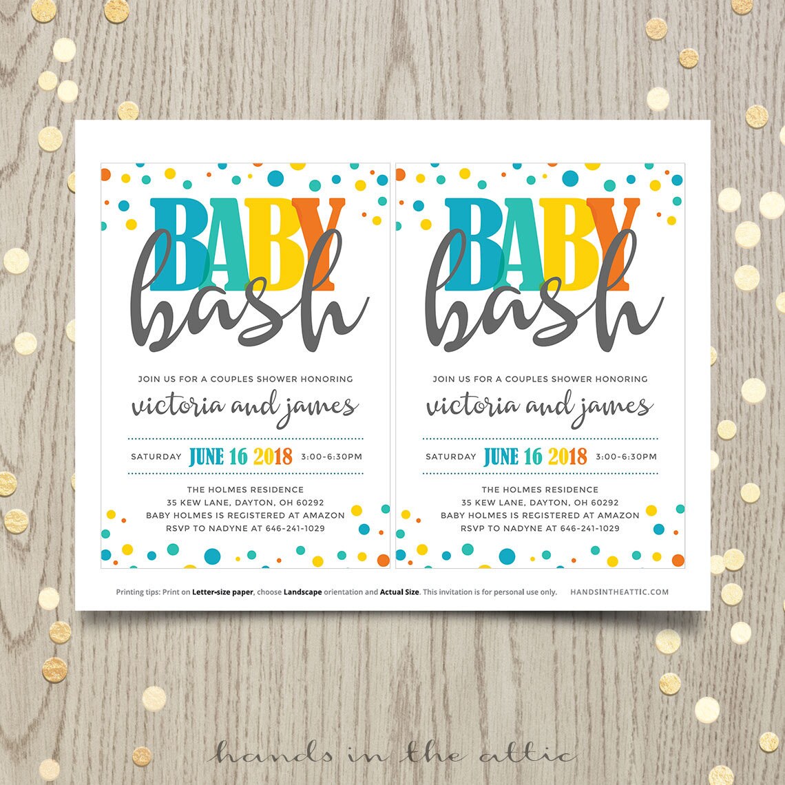 Baby Bash Couples Co-ed Baby Shower Invitation Card Baby Boy - Etsy