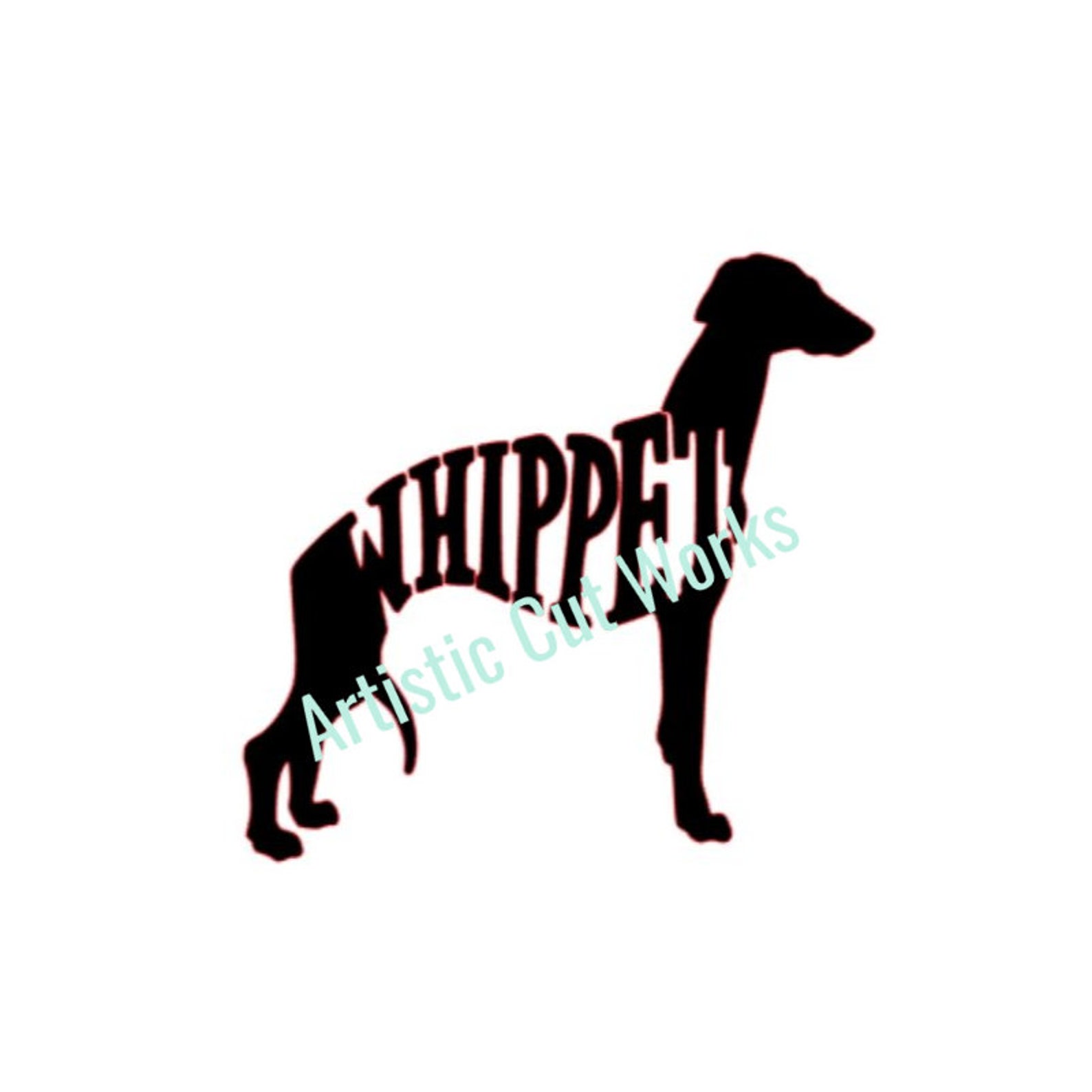 Whippet SVG File Dog Breed Silhouette - Etsy
