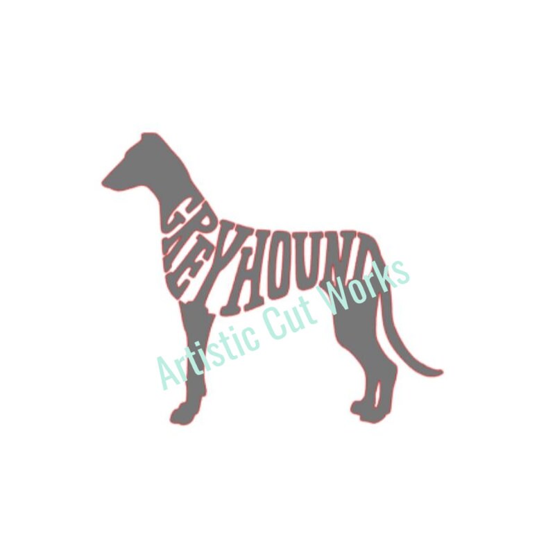 Greyhound SVG File Dog Breed Silhouette | Etsy