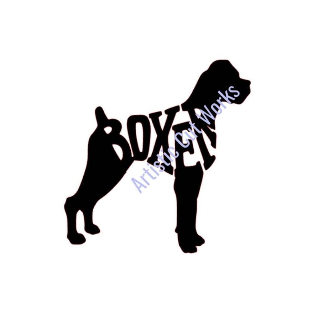 Boxer-female-natural SVG File Dog Breed Silhouette - Etsy