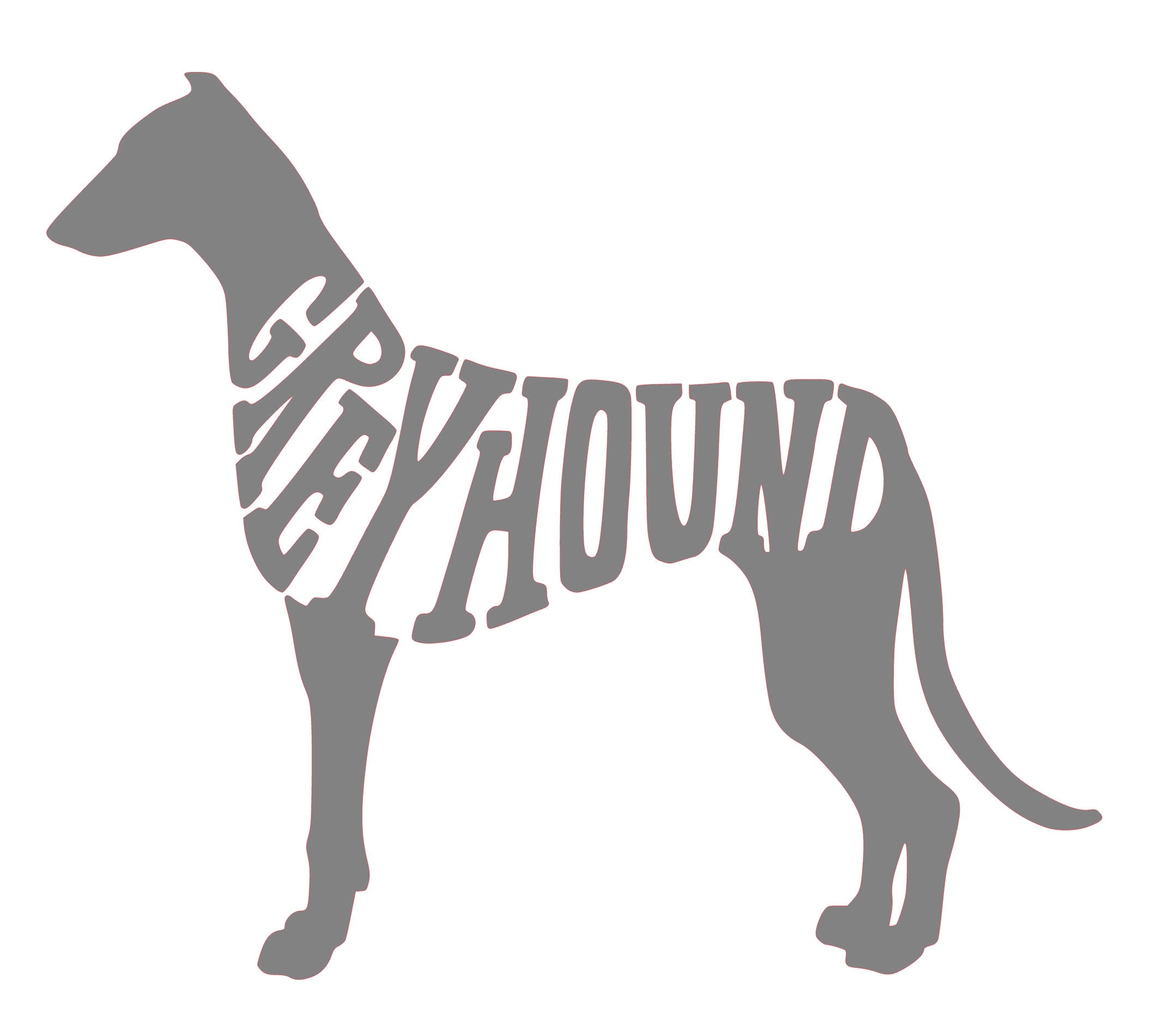 Greyhound SVG File Dog Breed Silhouette - Etsy