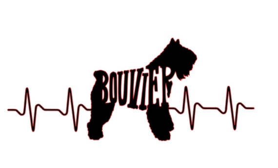 Bouvier Heartbeat Dog Breed Silhouette SVG File | Etsy