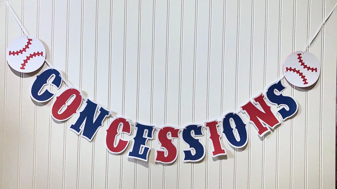 Concessions Banner Baseball Themed Birthday Sports Banner - Etsy