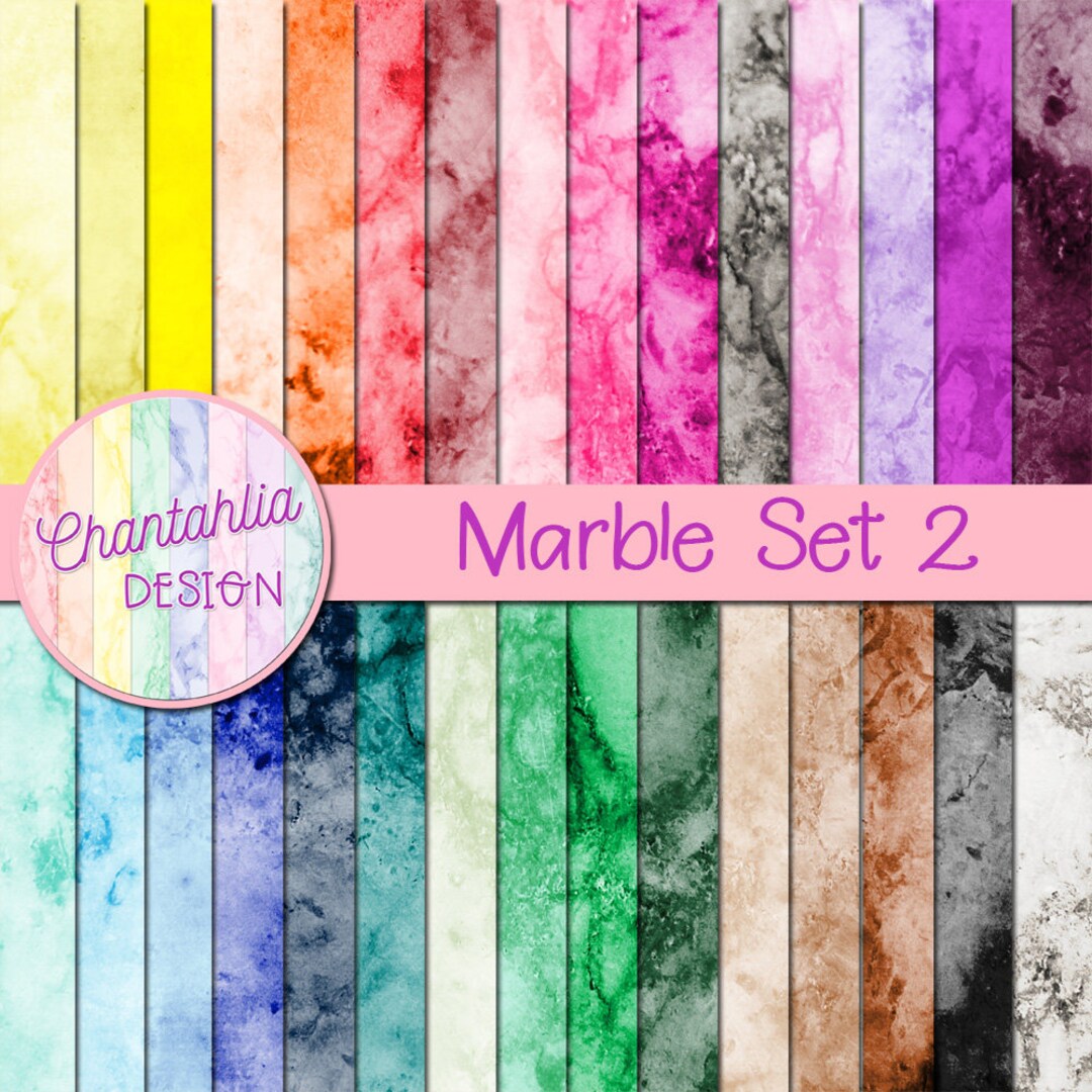 Marble 2 Digital Paper in 30 Colours for Digital Scrapbooking, Card ...