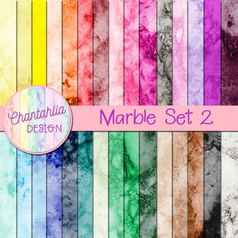Marble 2 Digital Paper in 30 Colours for Digital Scrapbooking, Card ...