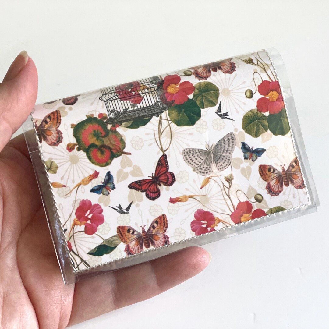 Butterfly Card Case - Small Wipeable Vinyl Wallet / Business Card ...