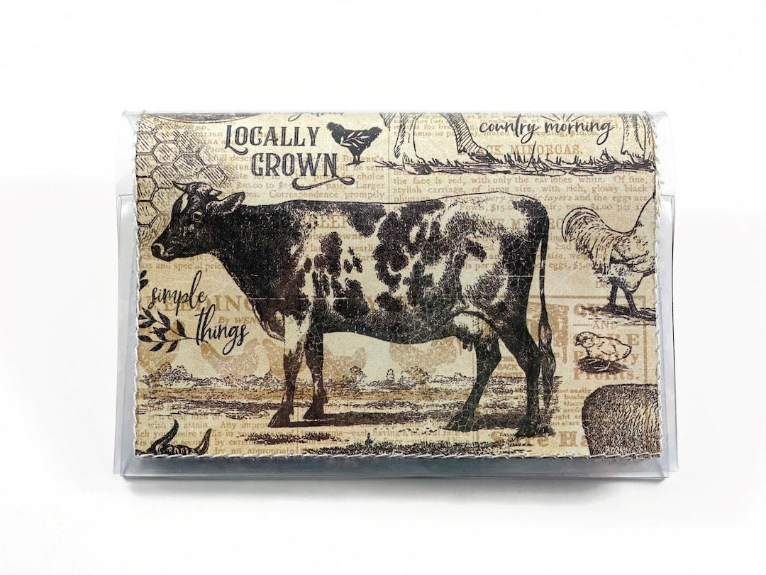 Farmhouse Snap Wallet – Vintage Farm Animal Card Holder / Rustic ...
