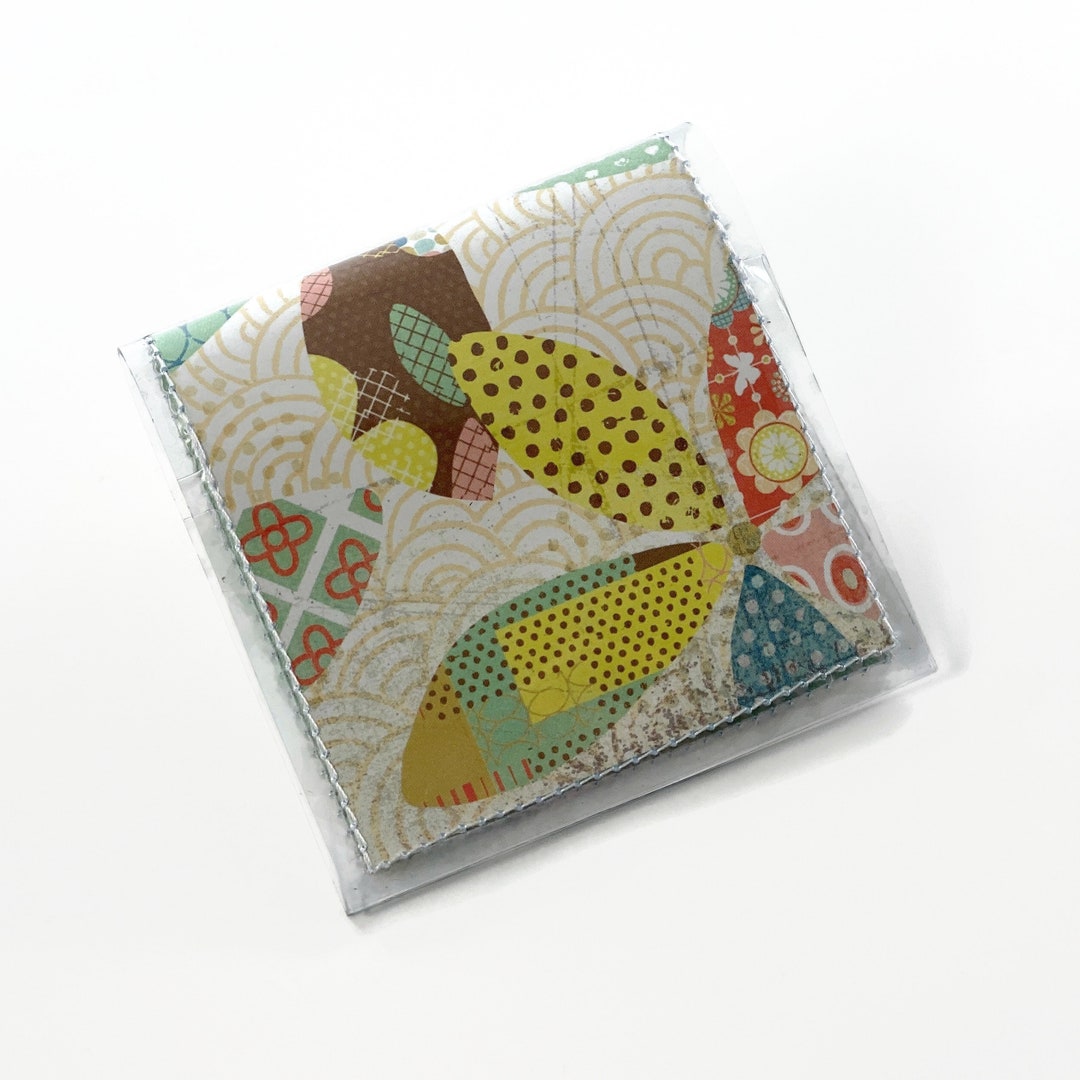 Floral Quilt Print Square Card Holder, Mini Card Case, Business Card ...