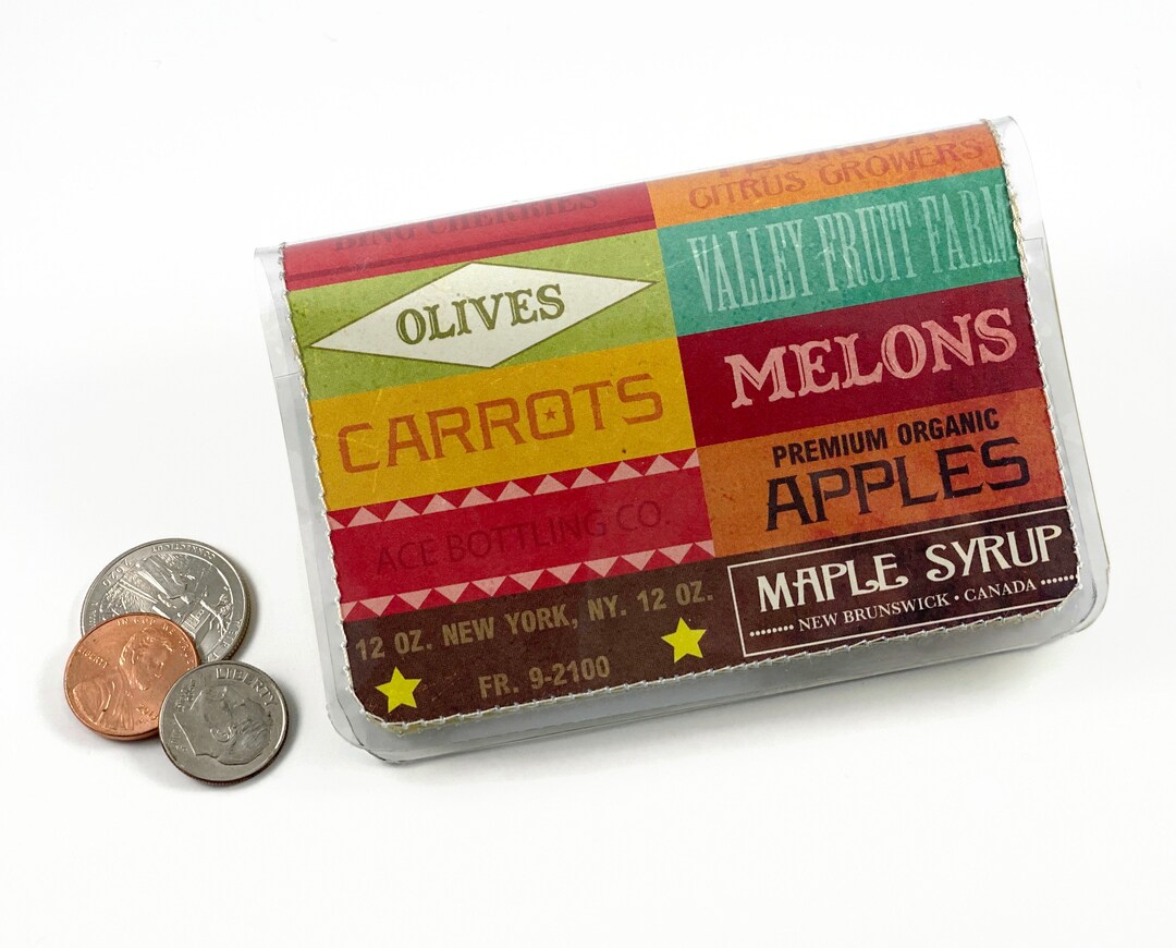 Farmers Market Card Wallet, Vegan Credit Card Holder, Minimalist Women ...