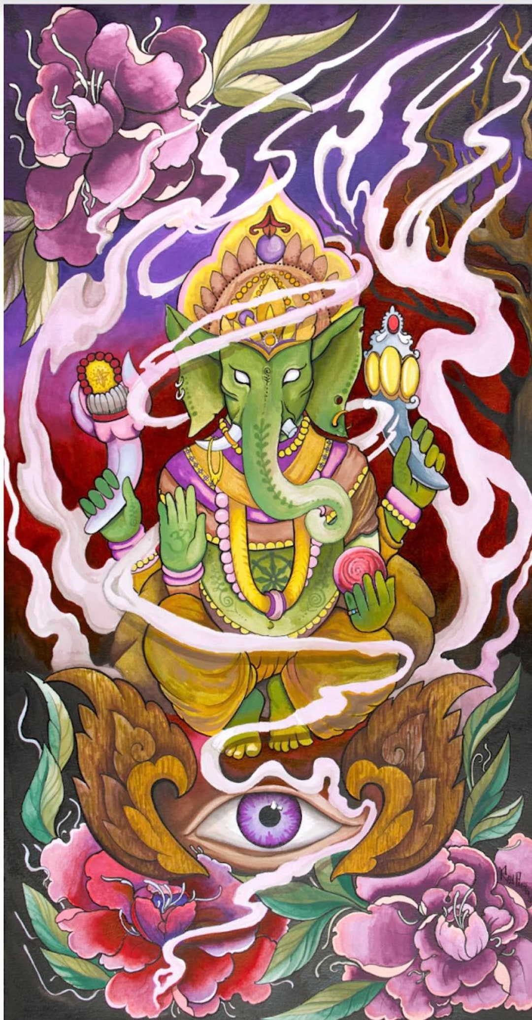Ganesha Art Print 24 X 16 of Original Art by Artist Ray Prather - Etsy