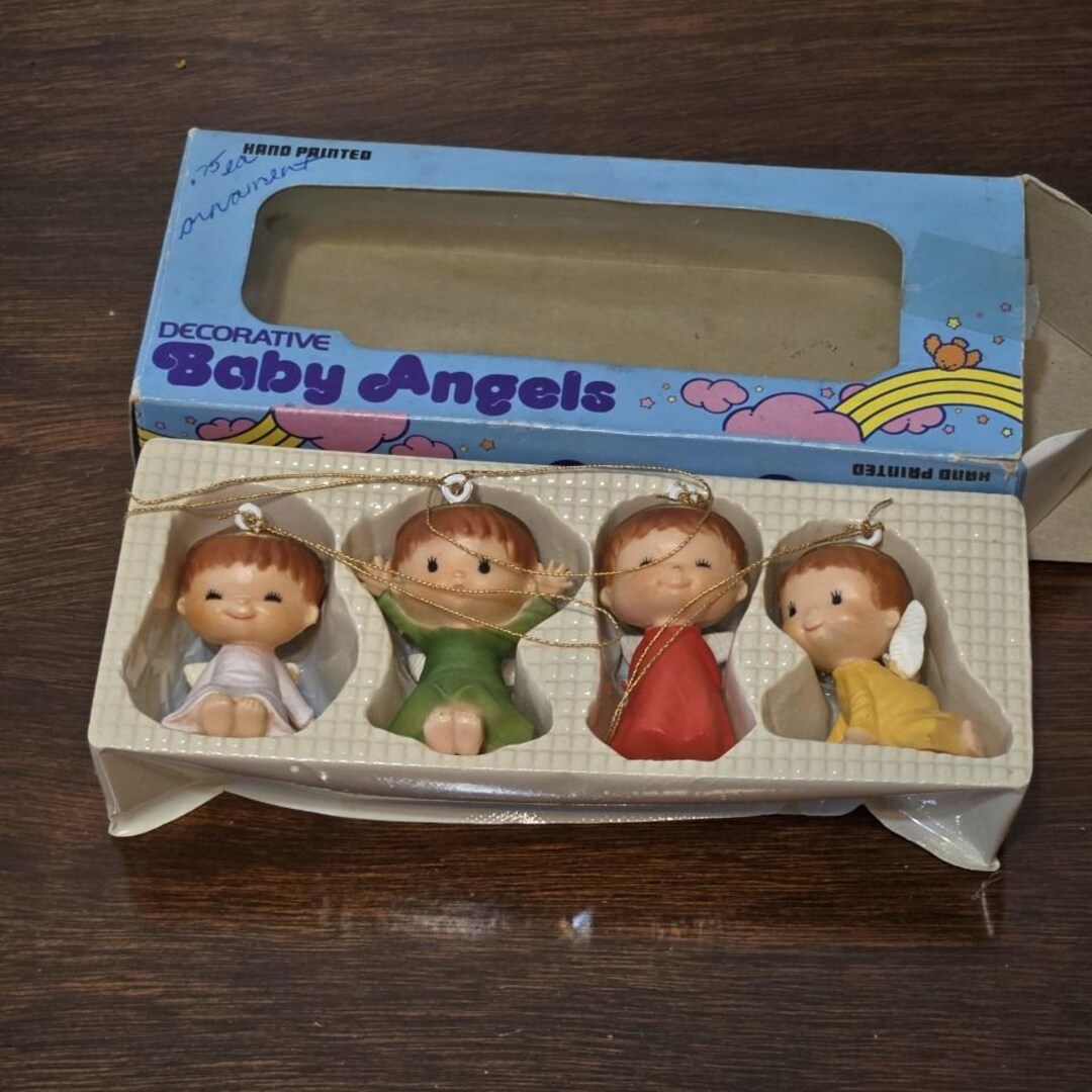 Vintage Christmas Baby Angels Ornaments With Box - Etsy