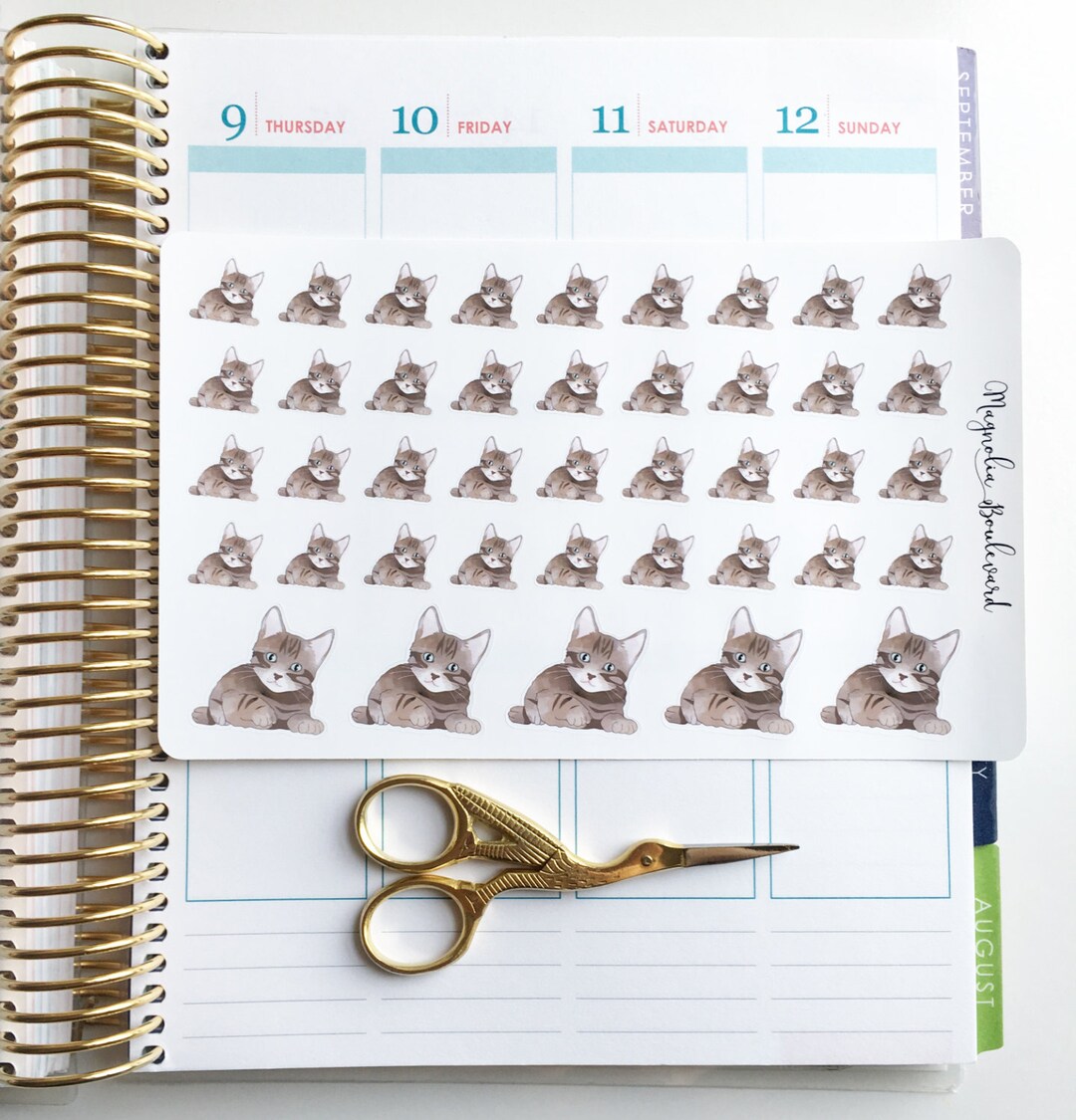 Tabby Cat Planner Stickers Perfect for Your EC Life Planner, Inkwell ...