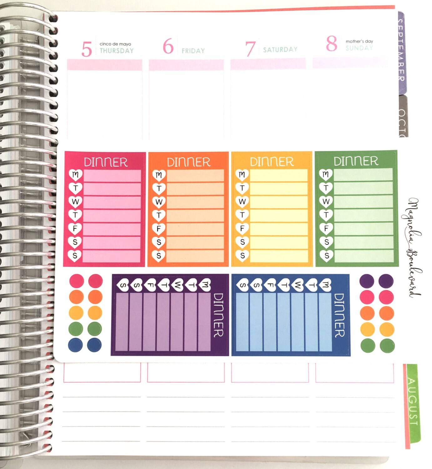 Bold Dinner Stackable Sidebar Checklist Planner Stickers - Etsy