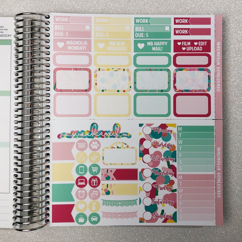 Pastel Party Weekly Planner Sticker Kit Perfect for Your Erin - Etsy