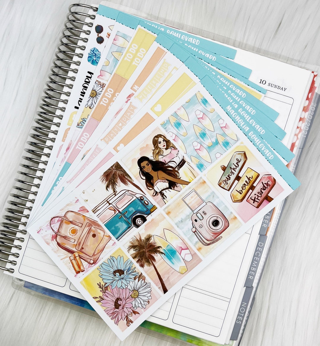 Sunshine - Vertical Weekly Planner Sticker Kit - Etsy