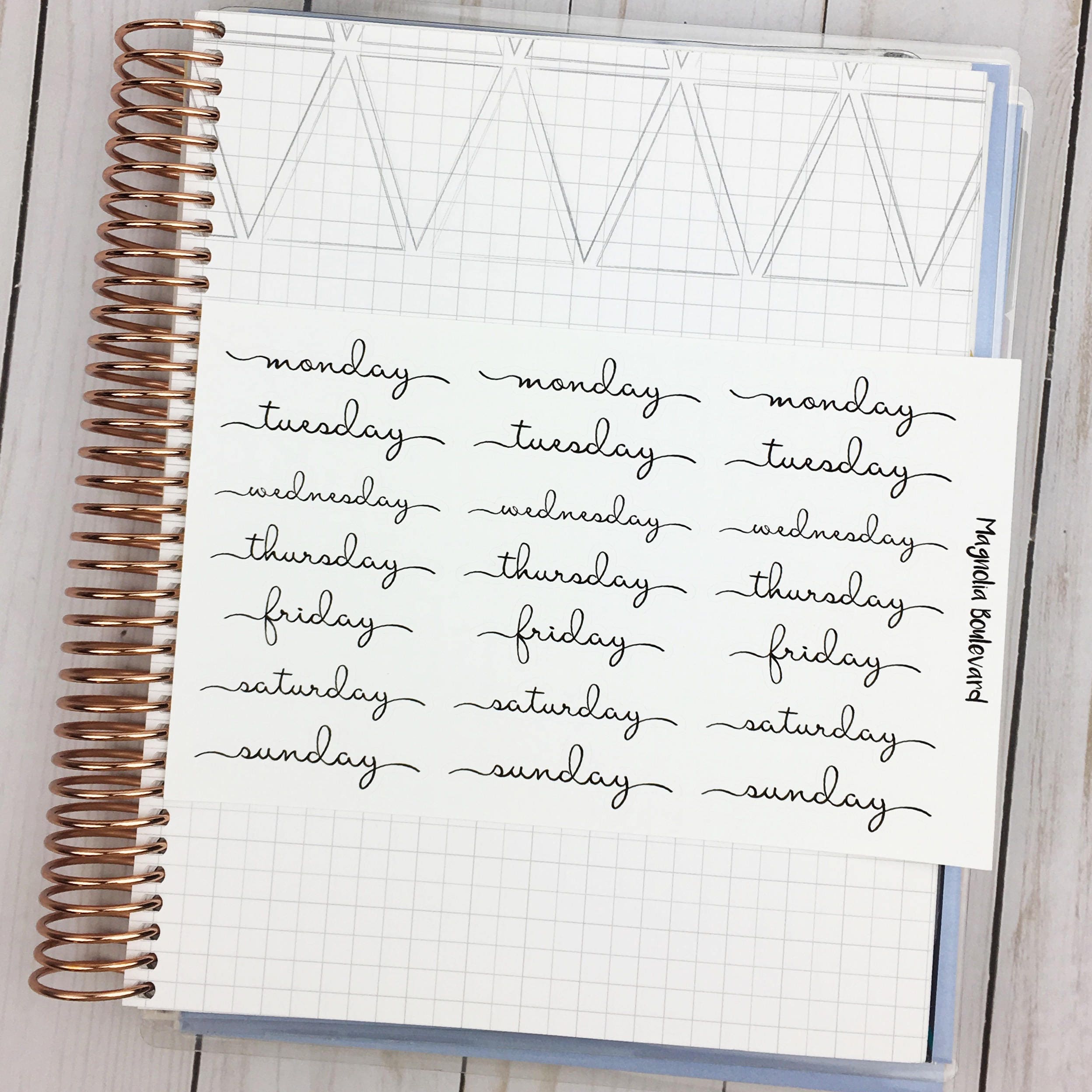 BuJo Week Day Stickers Perfect for your Travelers Notebook | Etsy