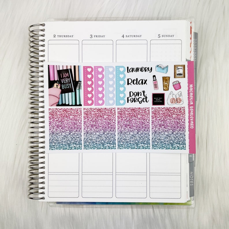 Booked and Busy - Vertical Weekly Planner Sticker Kit - Etsy