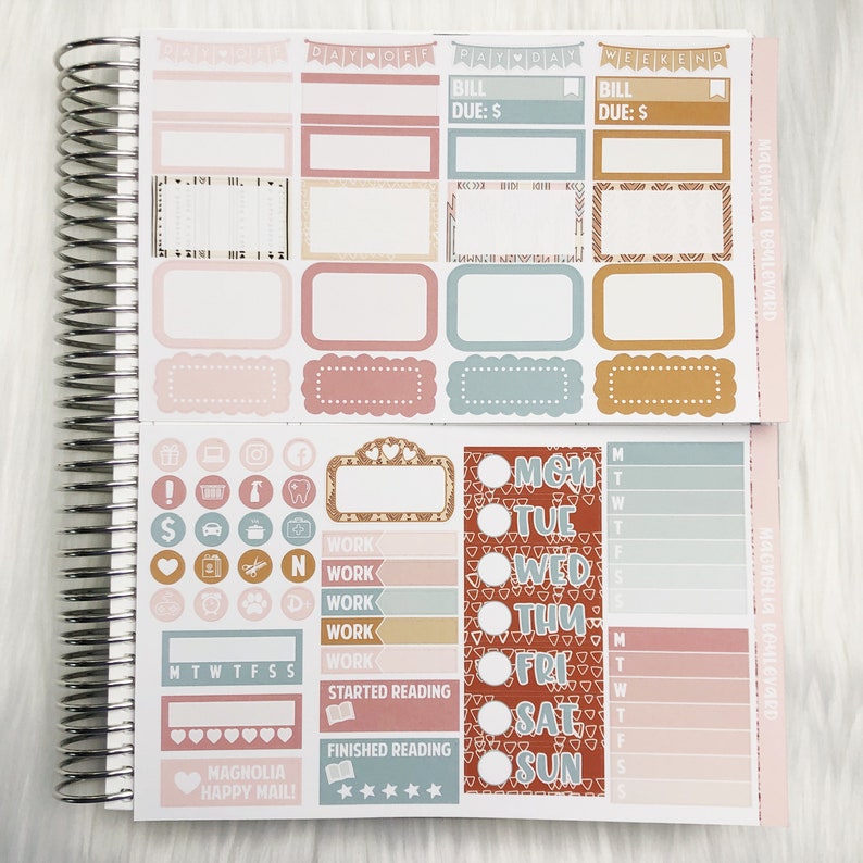 Bibliophile - Vertical Weekly Planner Sticker Kit - Etsy