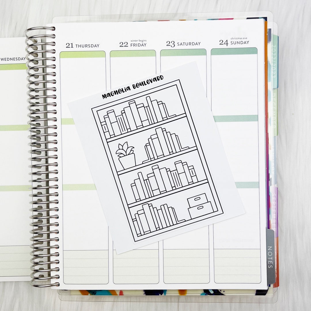 Bookshelf Planner Sticker - Journaling Sticker - Book Tracker - Etsy