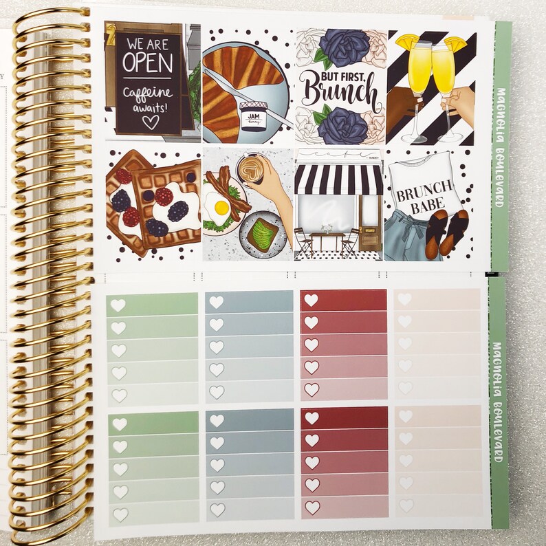 Sunday Brunch Weekly Planner Sticker Kit Perfect for Your - Etsy