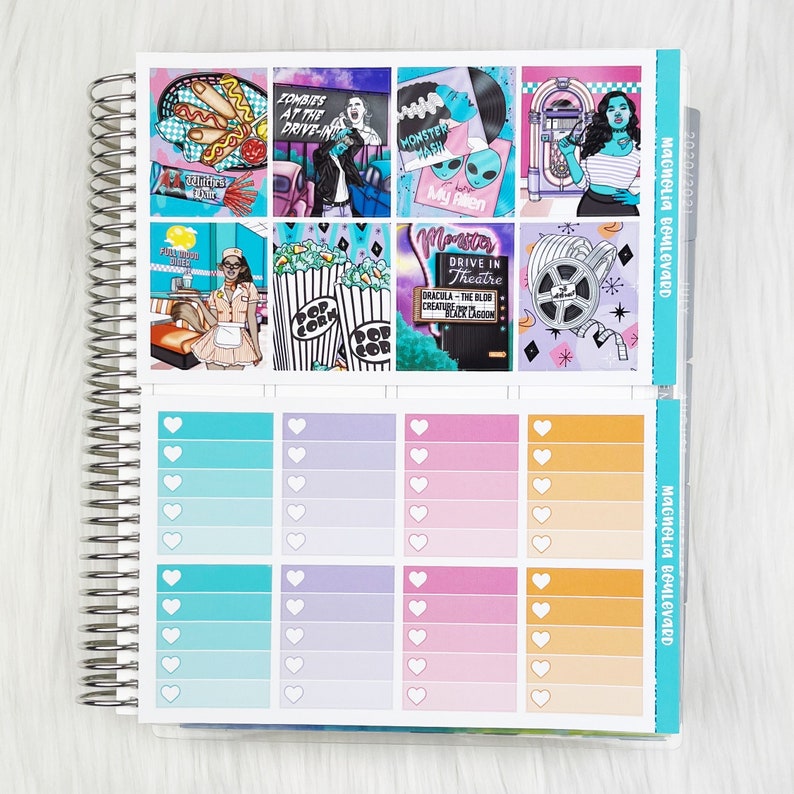 Zombie Drive in Vertical Weekly Planner Sticker Kit - Etsy