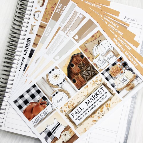 Heart of the Home Planner Sticker Kit Farmhouse Fall Weekly - Etsy