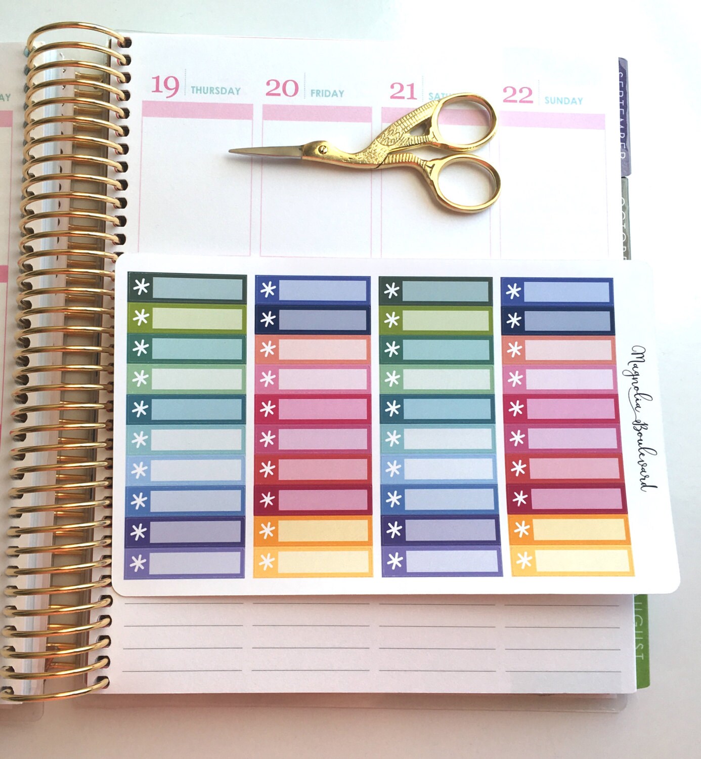40 Multicolor Asterisk Icon Label Planner Stickers! Perfect for Your ...