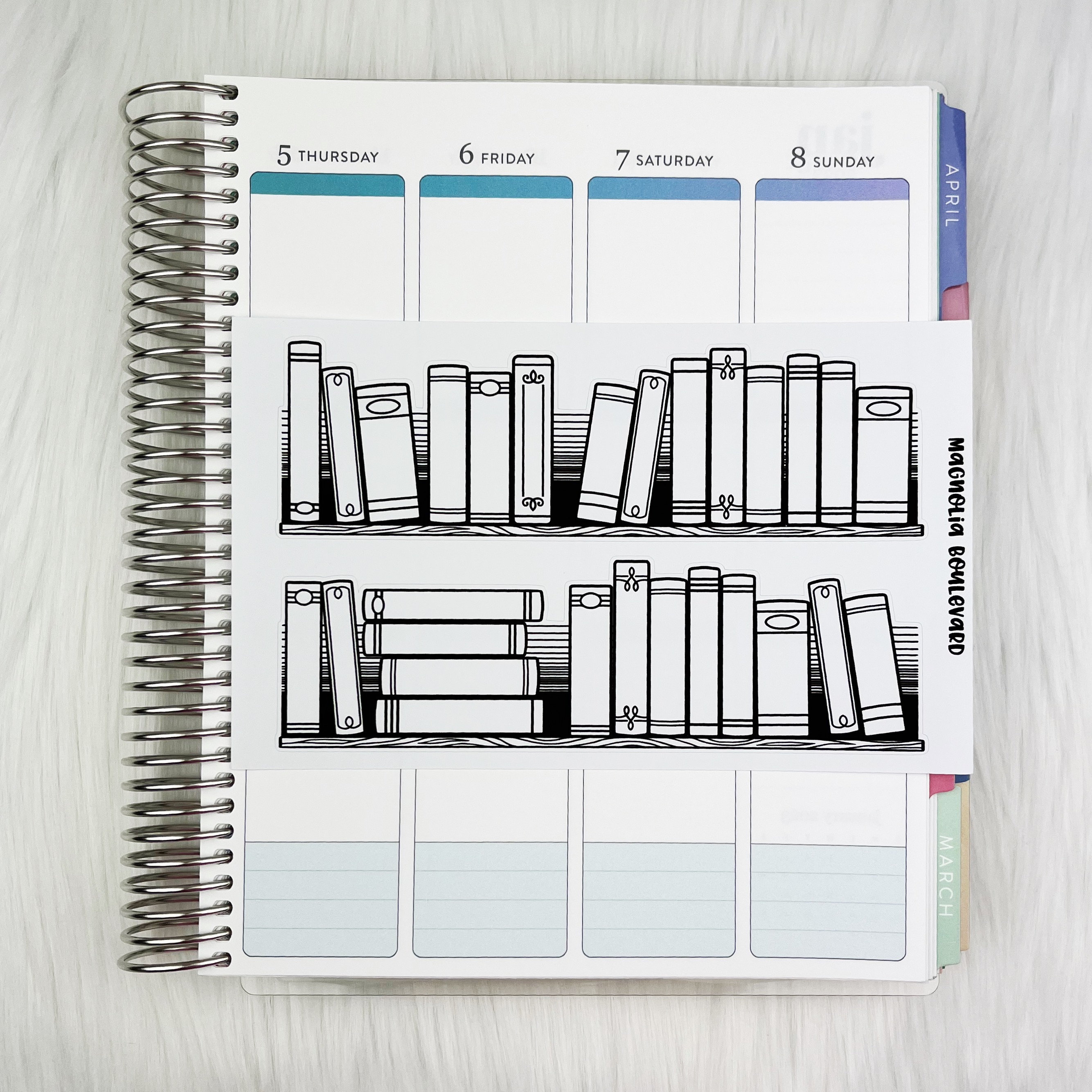 Large Bookshelf Reading Tracker Stickers - Journaling Stickers ...