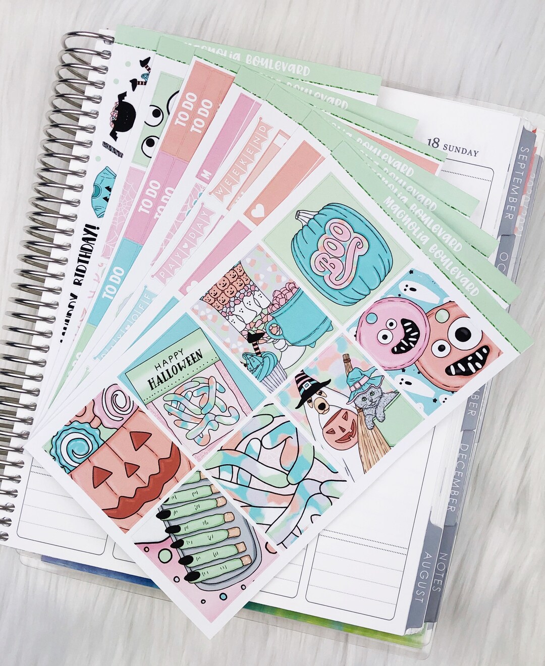 Boo Vertical Weekly Planner Sticker Kit - Etsy