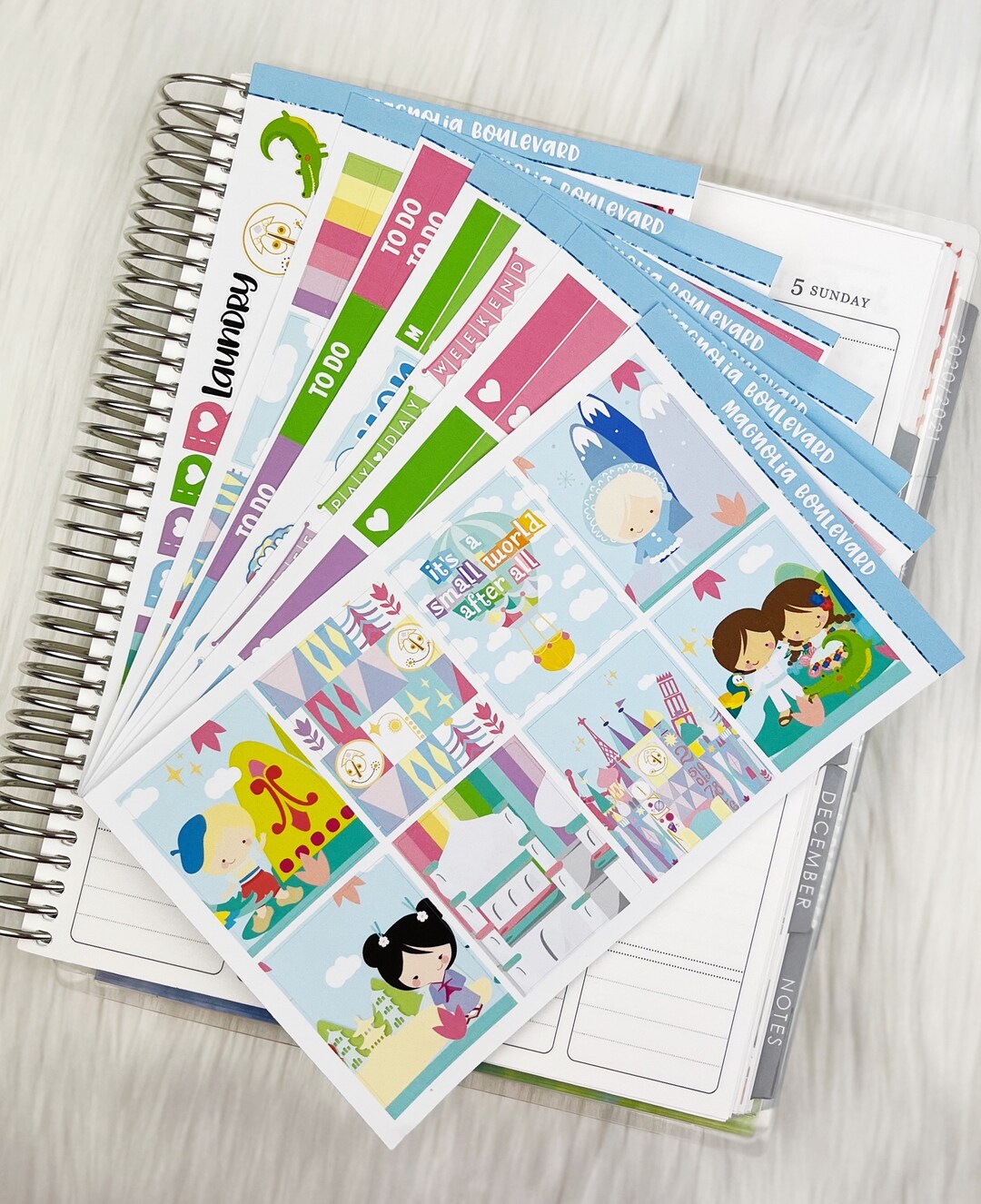 Little World - Vertical Weekly Planner Sticker Kit - Etsy