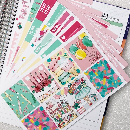 Birthday Cake Weekly Planner Sticker Kit Perfect for Your - Etsy