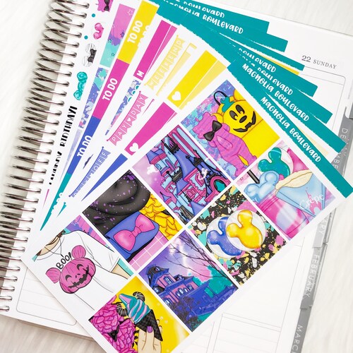 Minty Halloween Vertical Weekly Planner Sticker Kit - Etsy