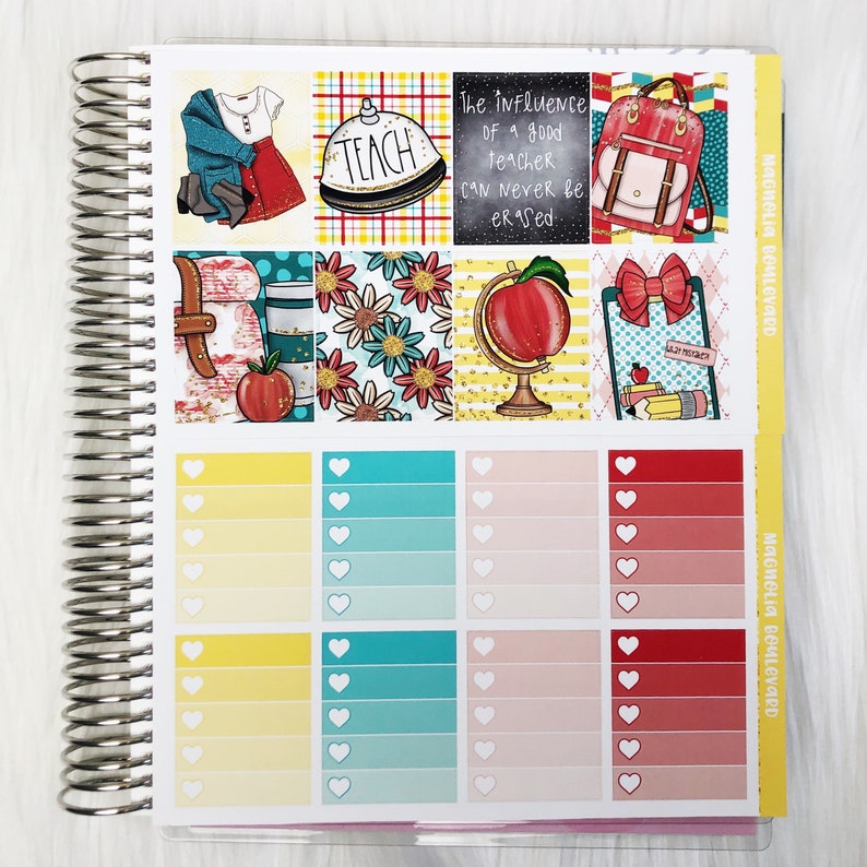 Teacher Goals - Vertical Weekly Planner Sticker Kit - Etsy