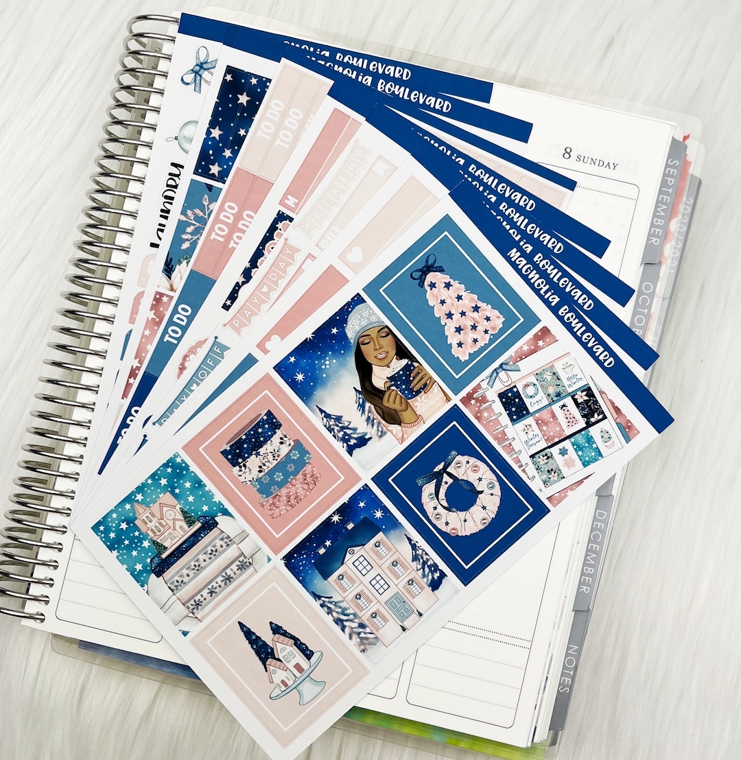 Starry Night - Vertical Weekly Planner Sticker Kit - Etsy