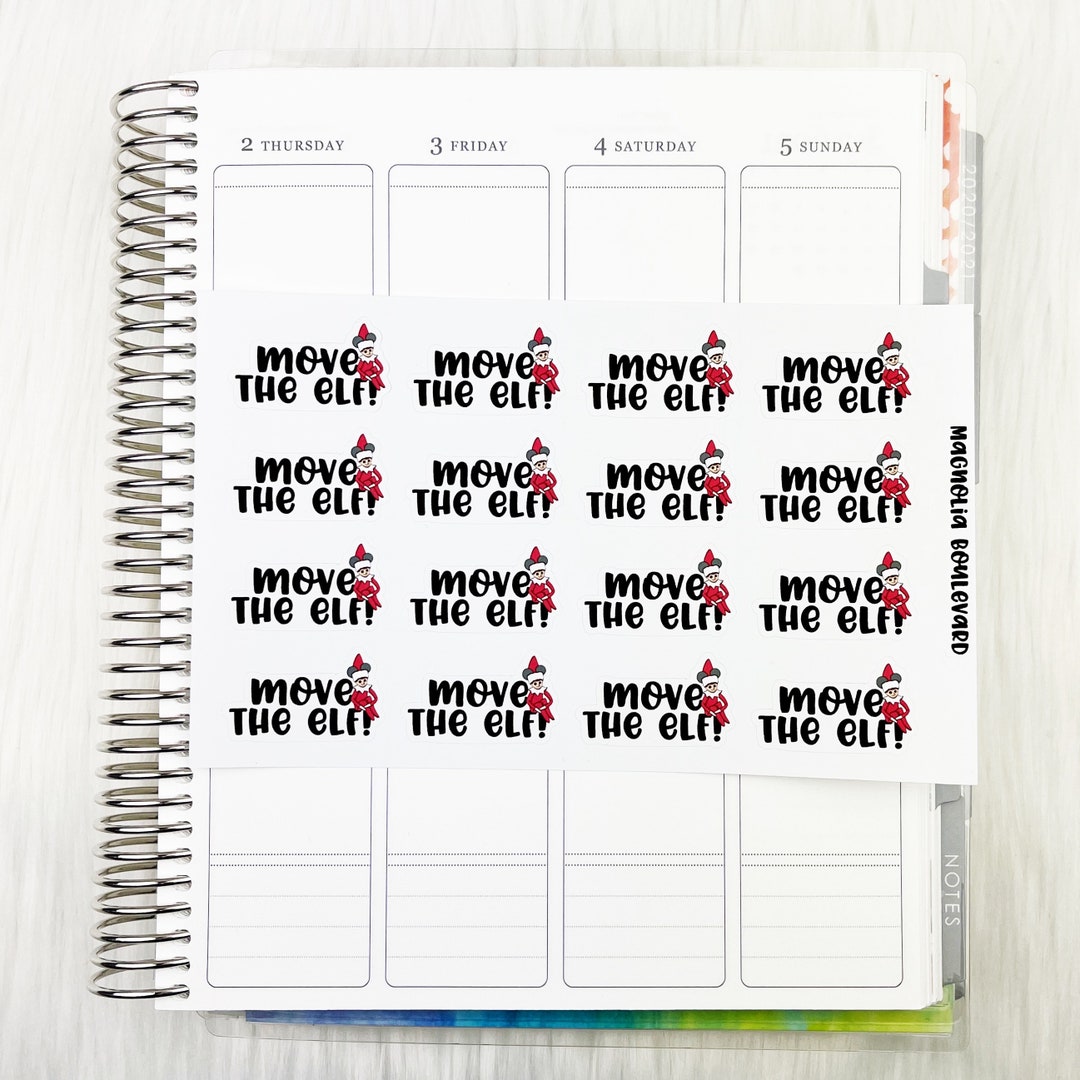 Move the Elf Planner Stickers Elf Reminder Stickers - Etsy