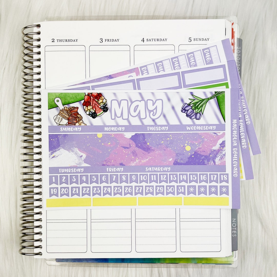 May Monthly Kit - EC Monthly Planner Sticker Kit - 7x9 Monthly Layout ...