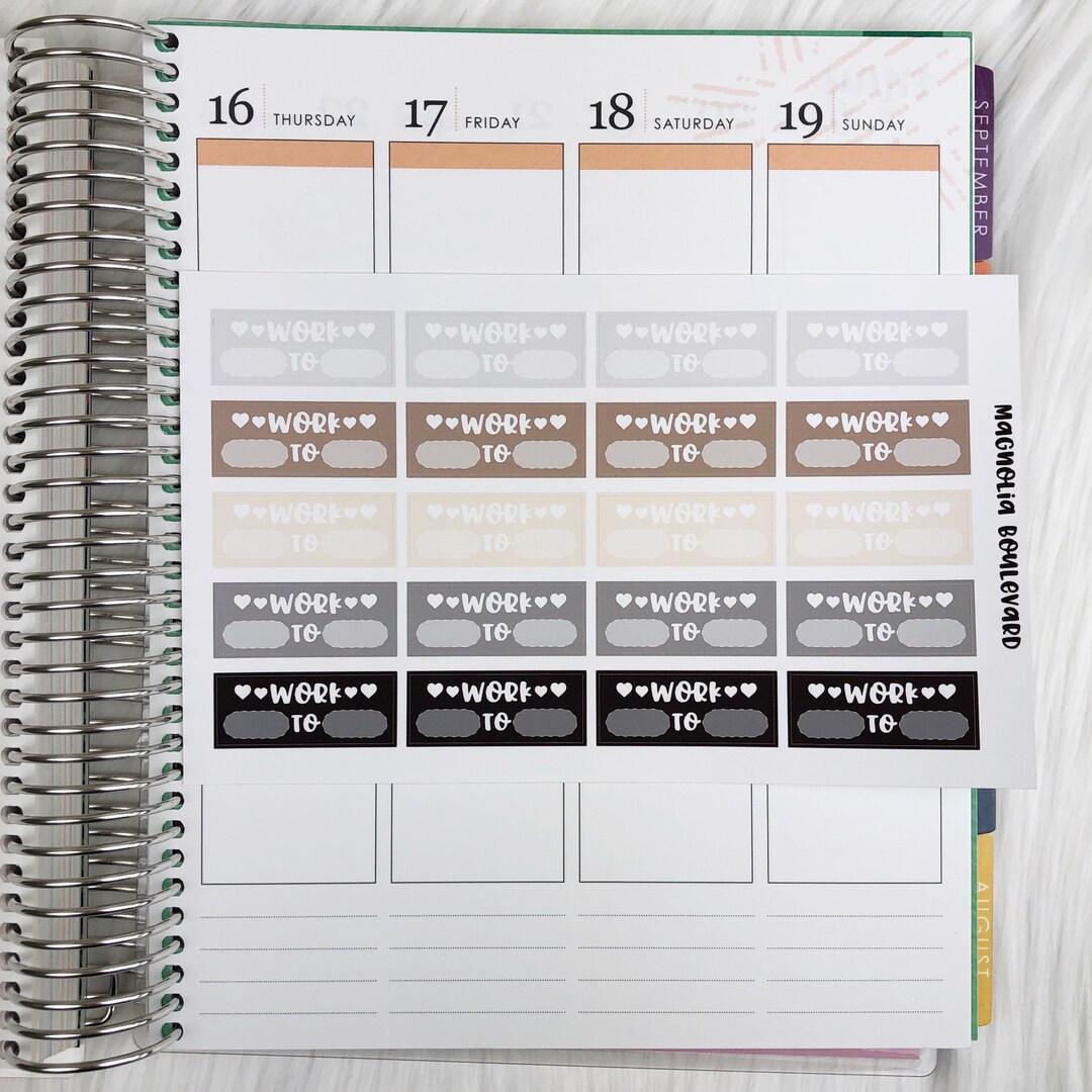 Neutral Heart Work Labels - Perfect for Your Erin Condren Life Planner ...