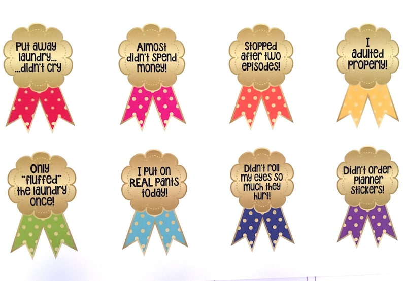 Adulting Award Gold Badge Planner Stickers Perfect for your | Etsy