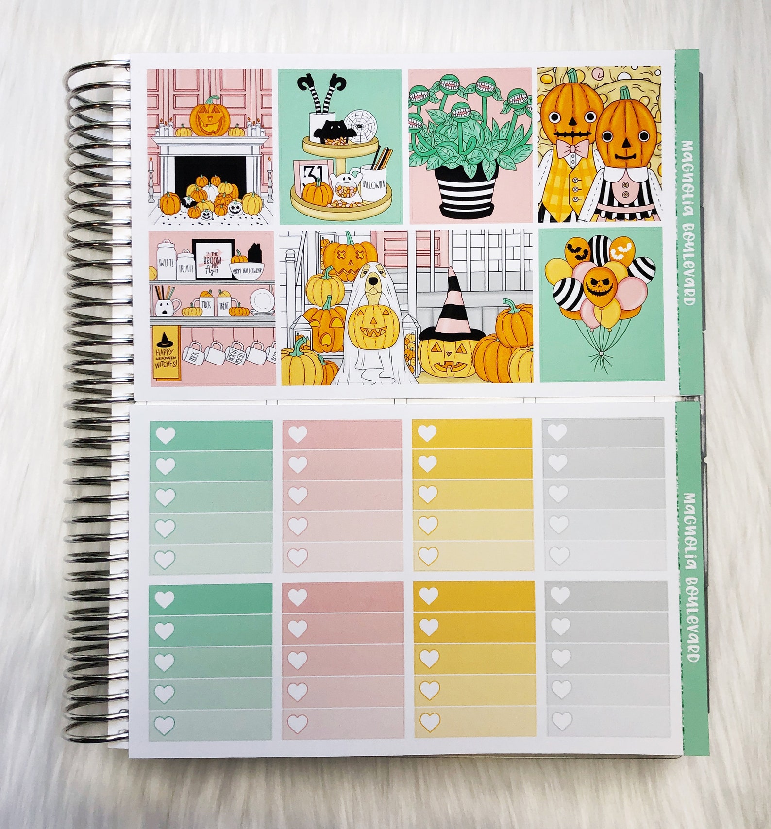 Minty Halloween Vertical Weekly Planner Sticker Kit - Etsy